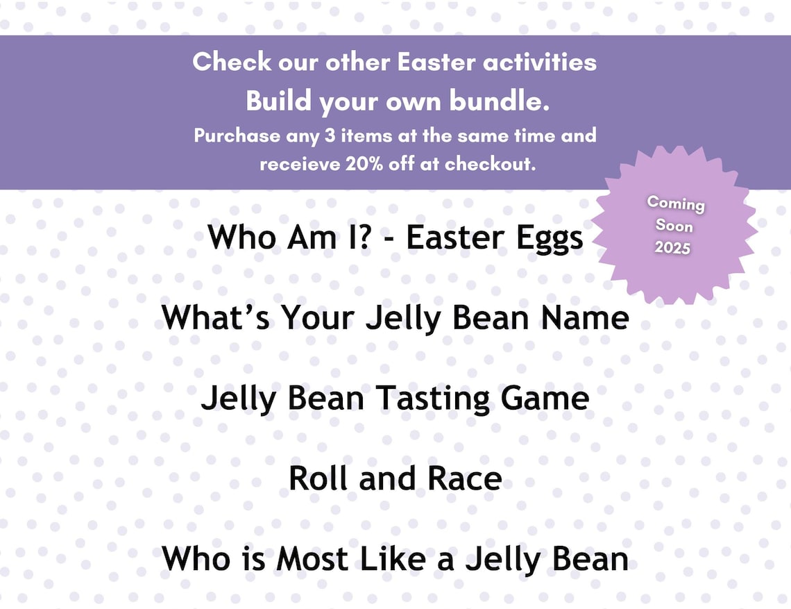 Easter Jelly Bean Game, Holiday Icebreaker (printable PDF) - Etsy