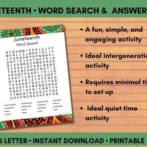 Juneteenth Word Scramble, Juneteenth Celebration, Word Game Activity ...