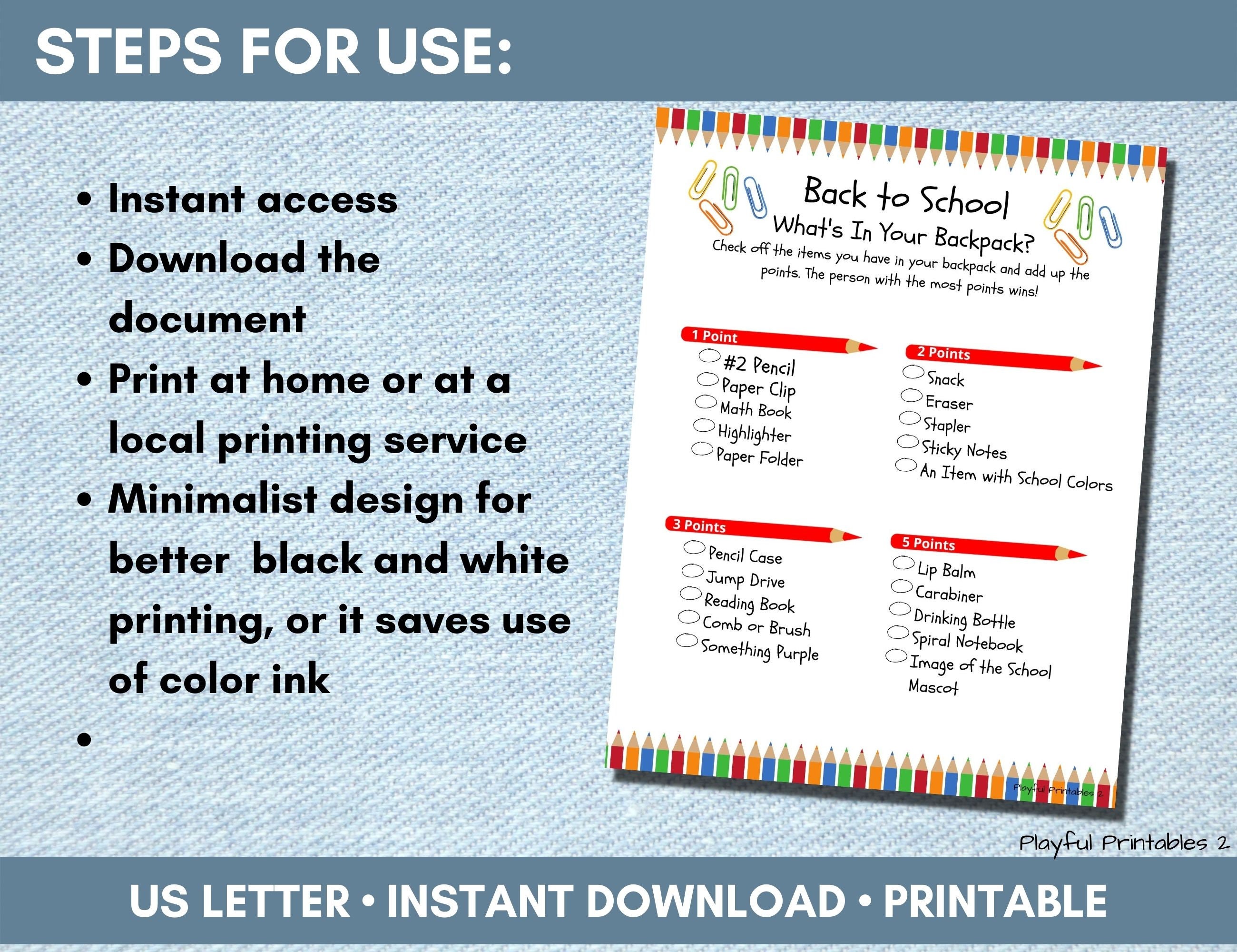 Back to School What's in Your Backpack, Back to School Game, First Day ...