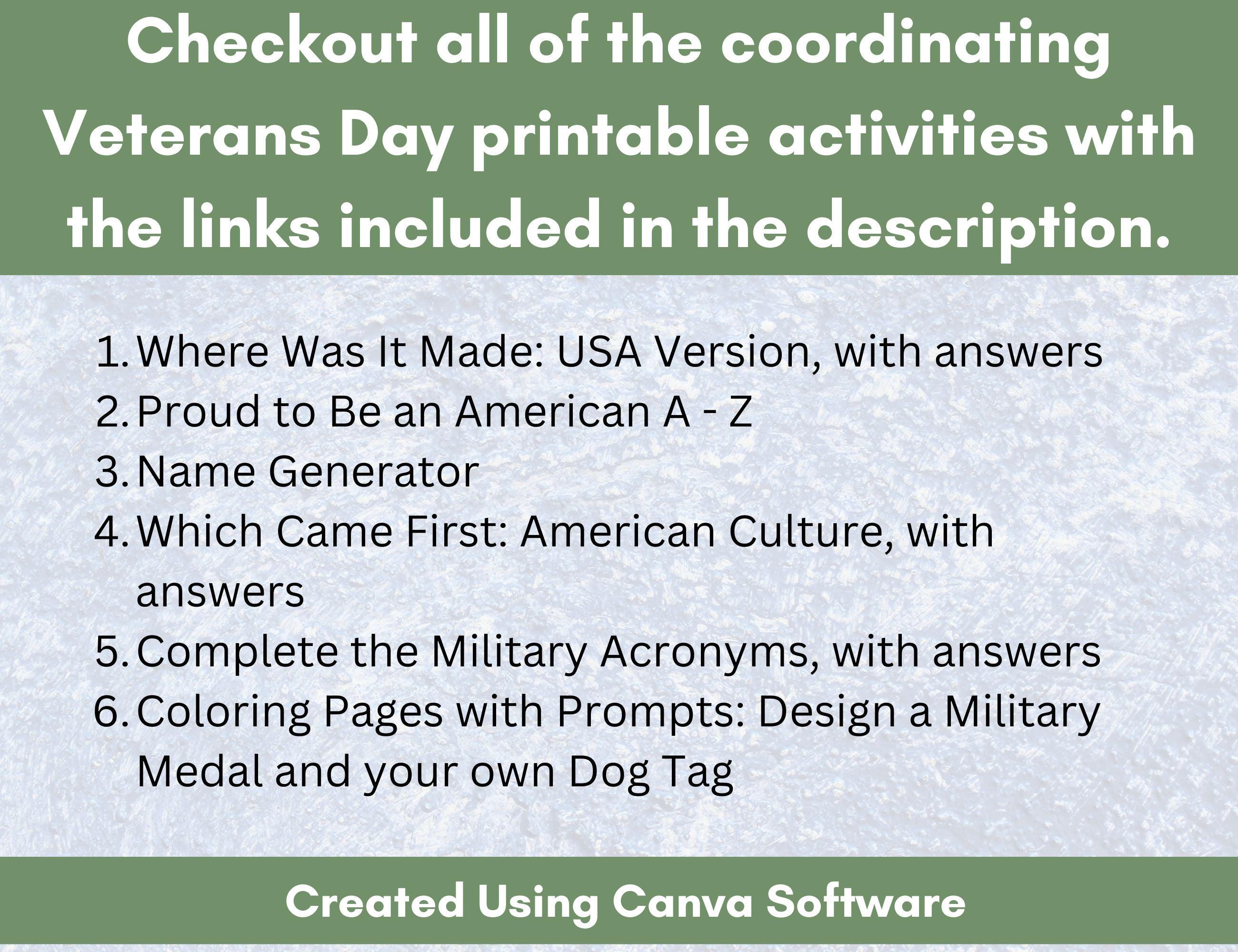 Veterans Day, Bingo Patterns, Veterans Day Bingo, Military Bingo ...