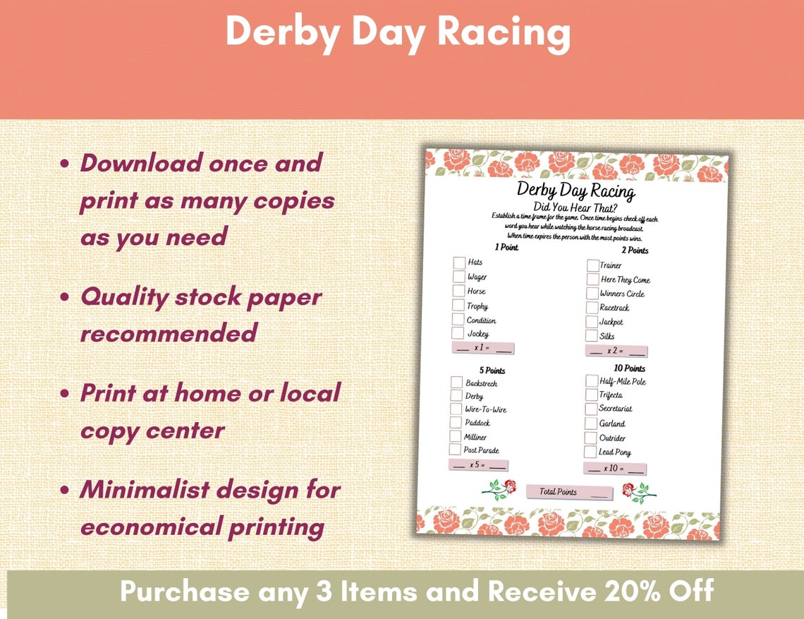 Derby Day Game, Horse Race, Derby Day Party, Race Day Activity, Horse ...
