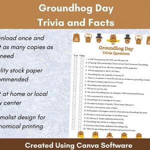 Groundhog Day, Trivia and Facts, Groundhog Day Activity, Punxsutawney ...