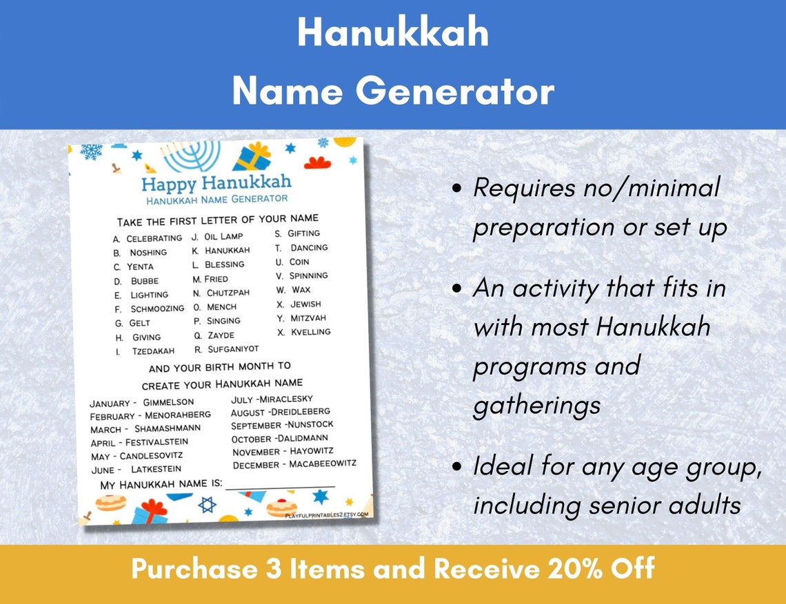 Hanukkah, Name Generator, Hanukkah Party, Festival of Lights, Jewish ...