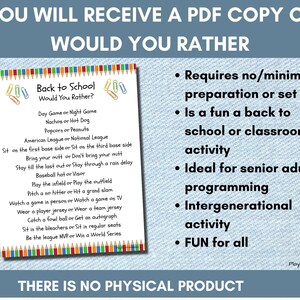 Back to School Would You Rather, This or That, School Theme, Classroom ...