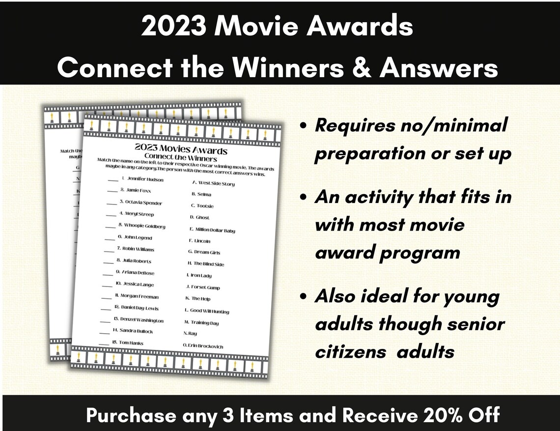 Movie Awards, Connect the Winners, Trivia Game, Movie Trivia, Movie ...