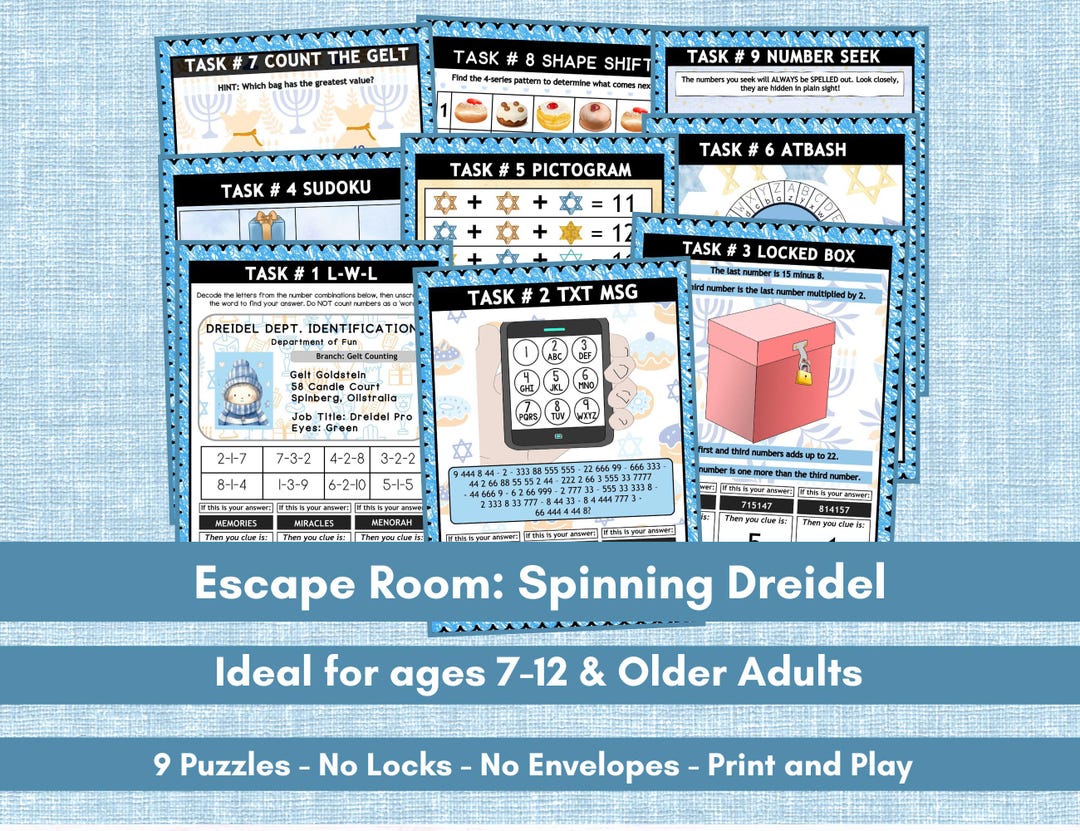 Escape Room, Hanukkah Escape Room, Dreidel Game, Hanukkah Activity ...