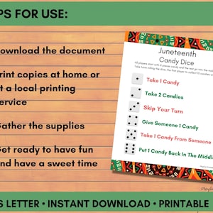 Juneteenth Candy Dice Game, Juneteenth Celebration, Kwanzza Activity ...