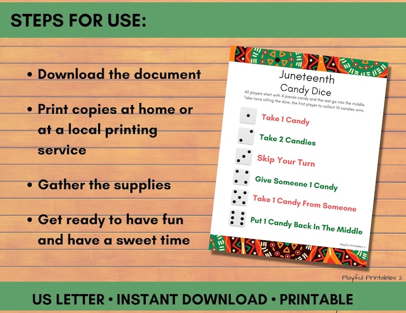 Juneteenth Candy Dice Game, Juneteenth Celebration, Kwanzza Activity ...