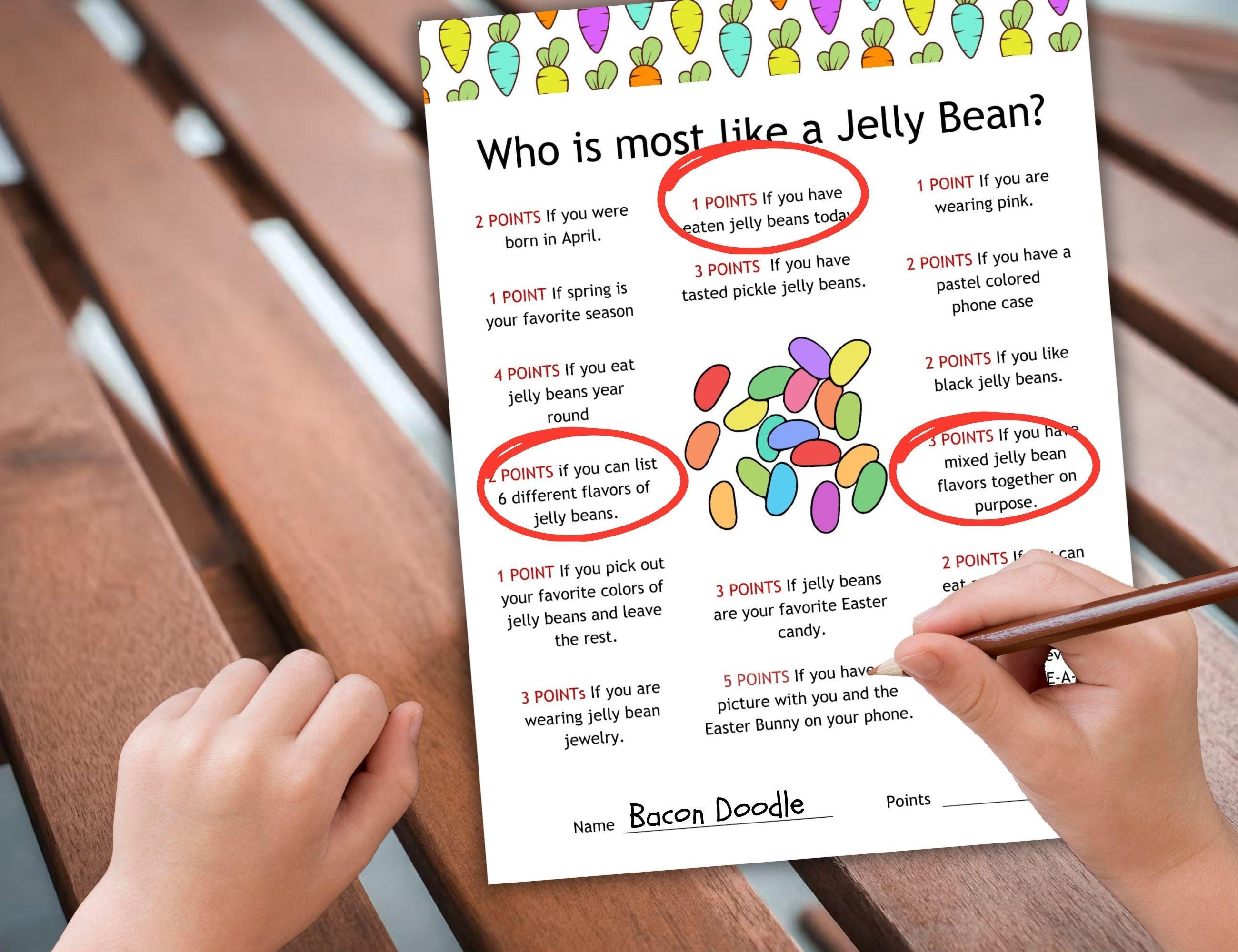 Easter Who is Most Like a Jelly Bean, Easter Game, Easter Party ...