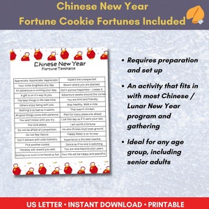 Chinese New Year Fortune Cookie Craft Kit (digital Download) - Etsy