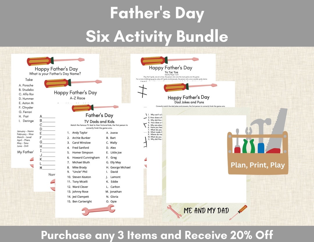 Father's Day Activity Bundle, Father's Day Games, Dad Games, Dad ...