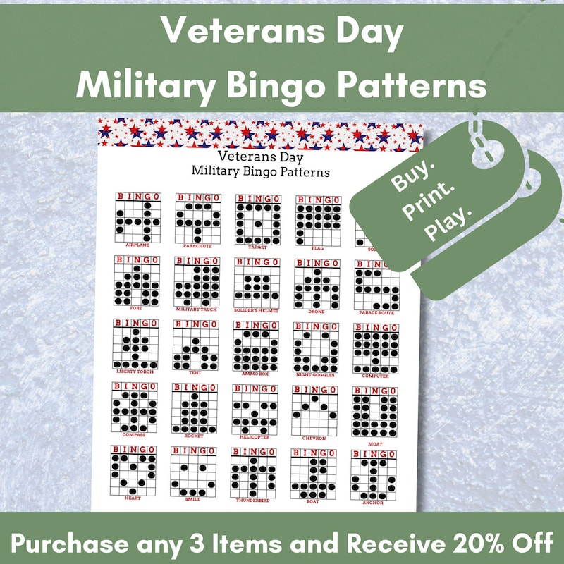 Bingo Pattern - Etsy