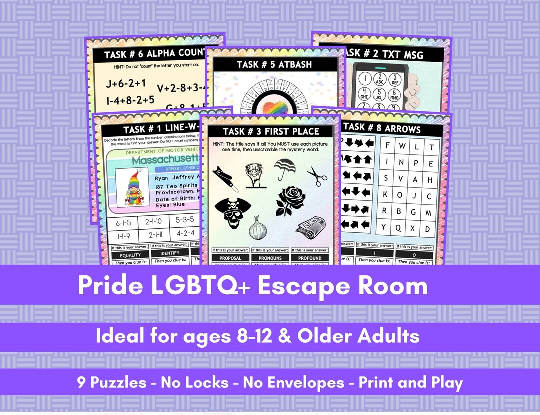 Pride Parade Escape Room Game, LGBTQ Party Puzzle (printable PDF) - Etsy