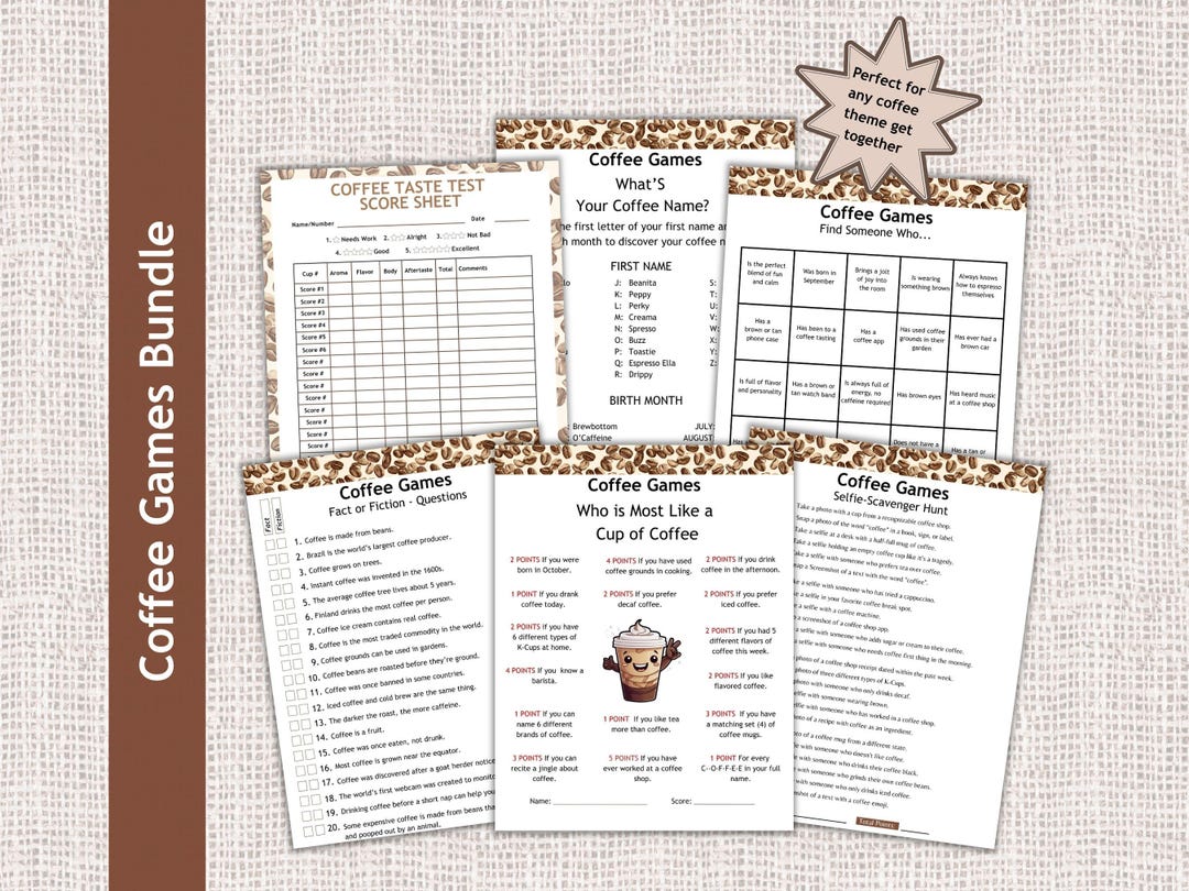 Coffee Theme Activity Bundle for Senior Centers, Adult Day Centers ...