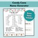 Candy Cane Name Generator, Christmas Party Games (printable PDF) - Etsy