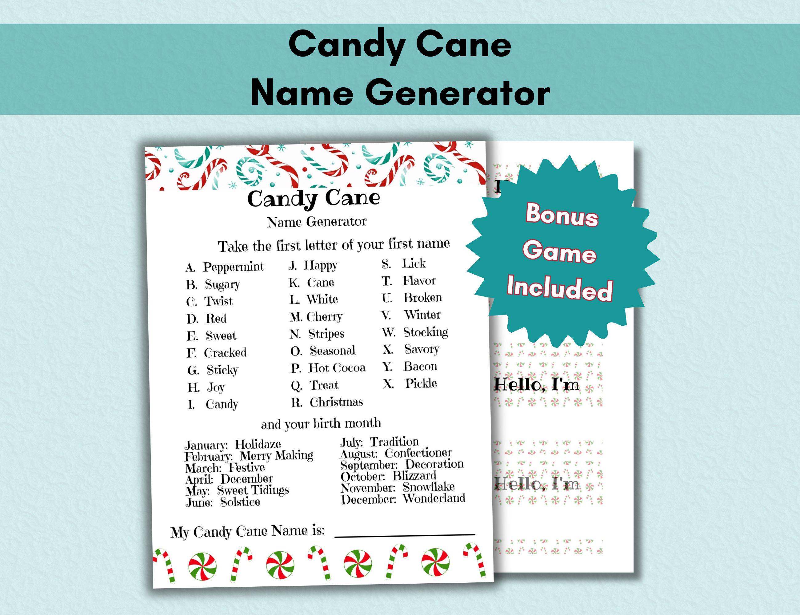 Christmas Candy Cane Name Generator, Who is Like a Candy Cane ...