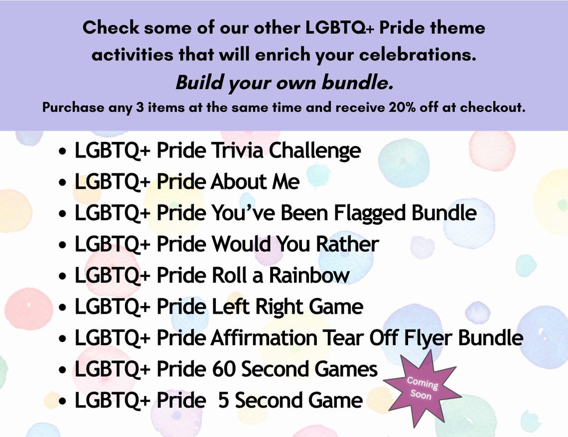 Pride LGBTQ+ Six Game Bundle, Pride Celebration, Brain Games, Queer ...