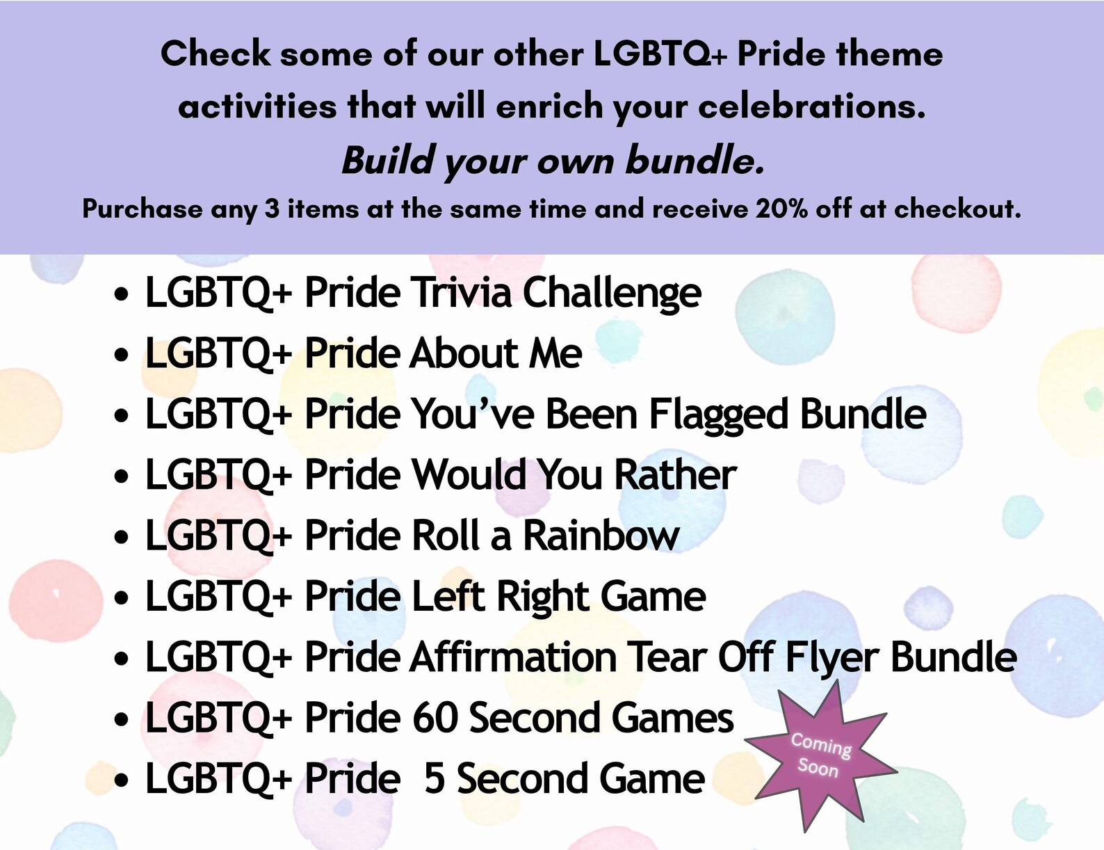 Pride LGBTQ+ Six Game Bundle, Pride Celebration, Brain Games, Queer ...