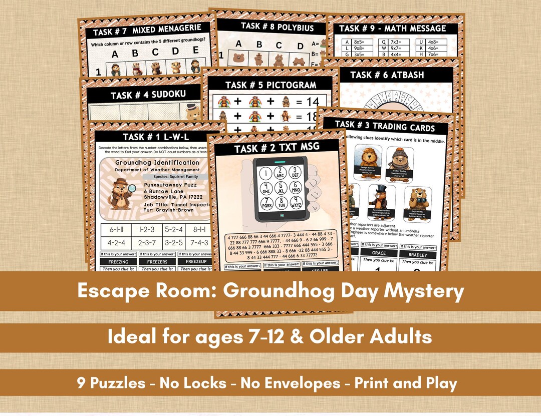 Groundhog Day, Escape Room, Trivia and Puzzles, Groundhog Celebration ...