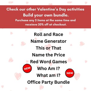 Valentine's Day, Valentine's Day Roll & Race, Dice Game, Valentine's ...