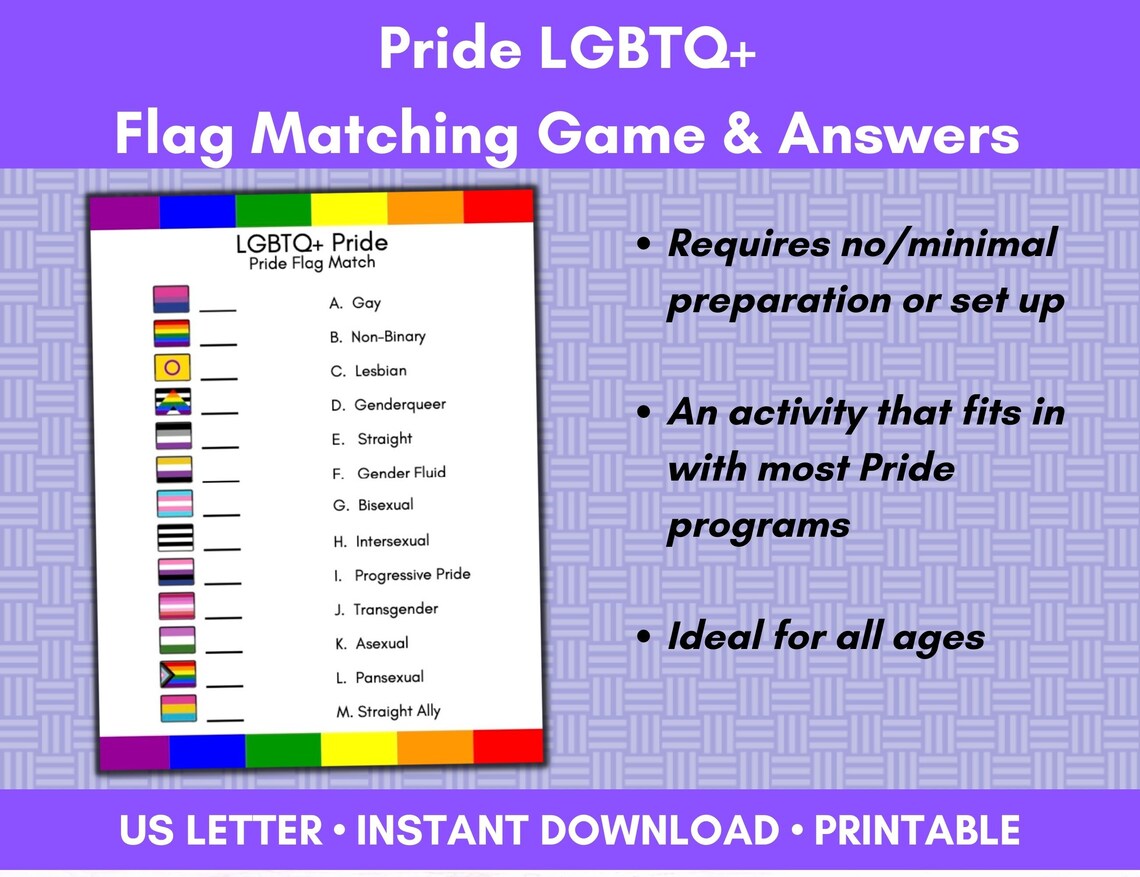 LGBTQ+ Pride, Flag Matching Game, Pride Month, Pride Celebration, Pride ...