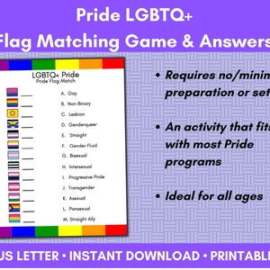 LGBTQ+ Pride, Flag Matching Game, Pride Month, Pride Celebration, Pride ...