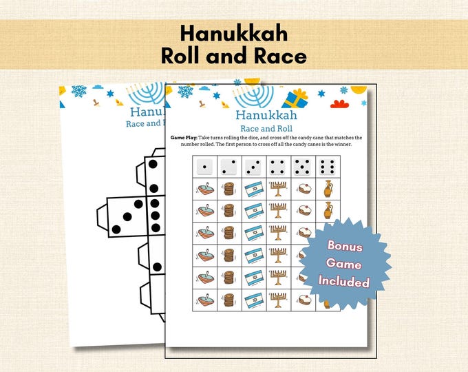 Hanukkah, Roll & Race, Dice Game, Hanukkah Activity, Classroom, Temple ...