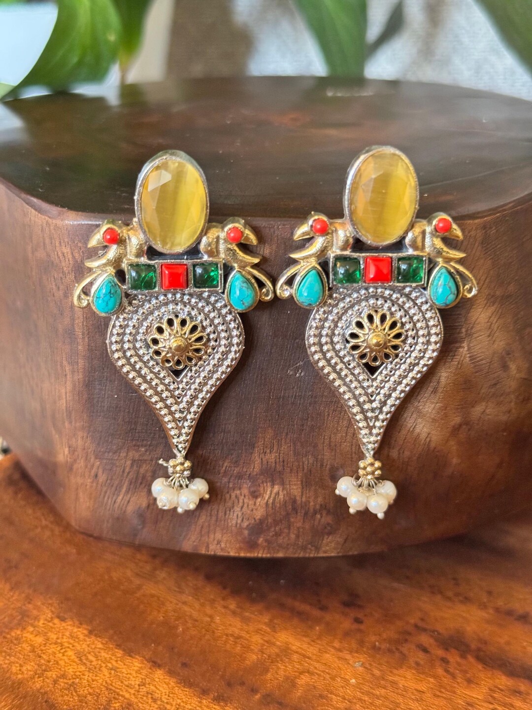 Tulip Multi Color Monalisa Stone Earrings - Etsy