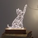 Cat on the Moon Led Night Light, 3D Illusion Table Lamp for Animal ...