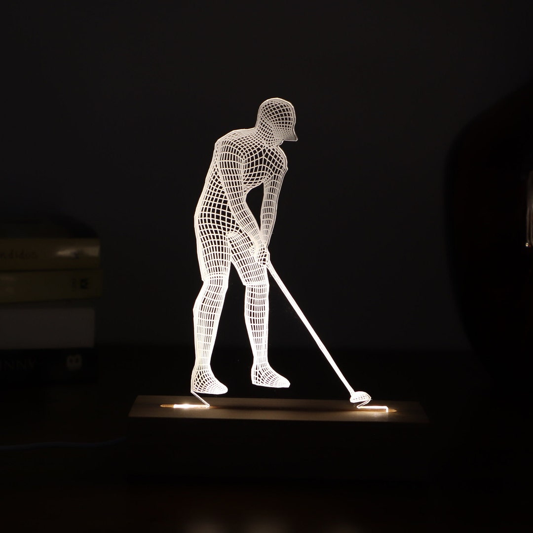 Golf Led Night Light, 3D Illusion Golfer Table Lamp for Golf Lovers ...