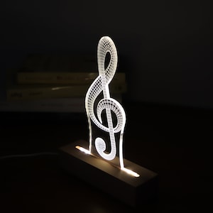 Treble Clef LED Night Light: 3D Illusion Music Lamp - Etsy