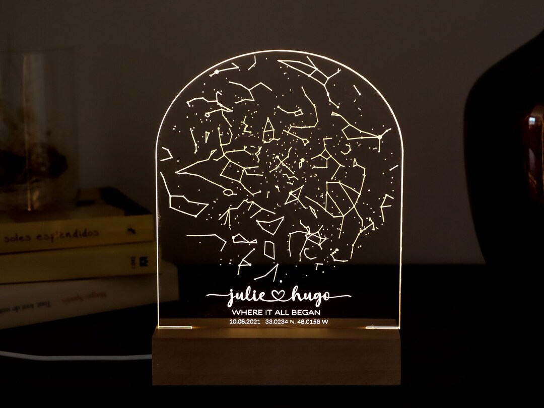 Custom Constellation Star Map Light, Personalized Valentines Day Gift ...