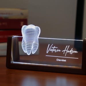 Personalized Dentist LED Desk Sign: Custom Dental Office Decor - Etsy