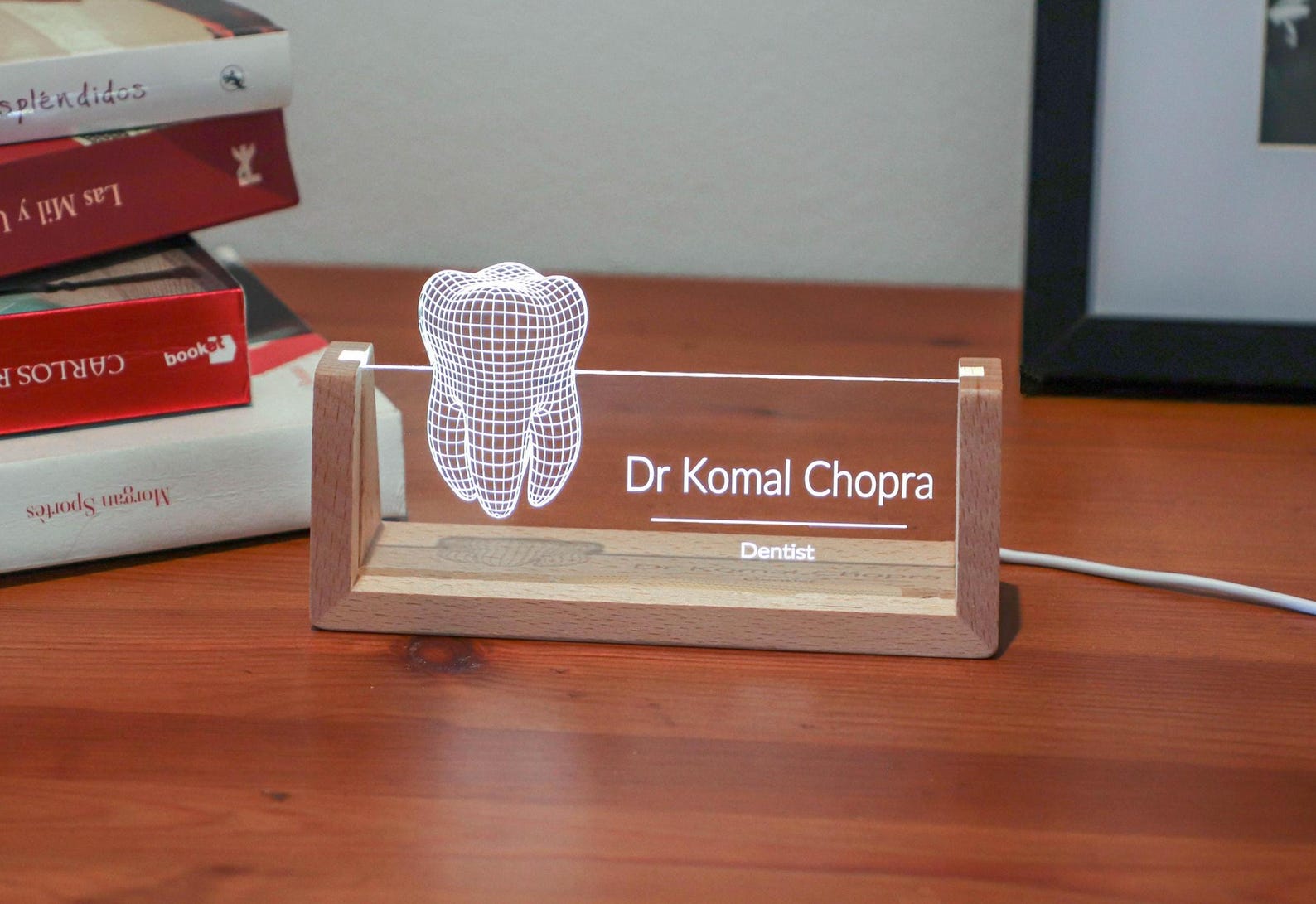 Personalized Dentist LED Desk Sign: Custom Dental Office Decor - Etsy