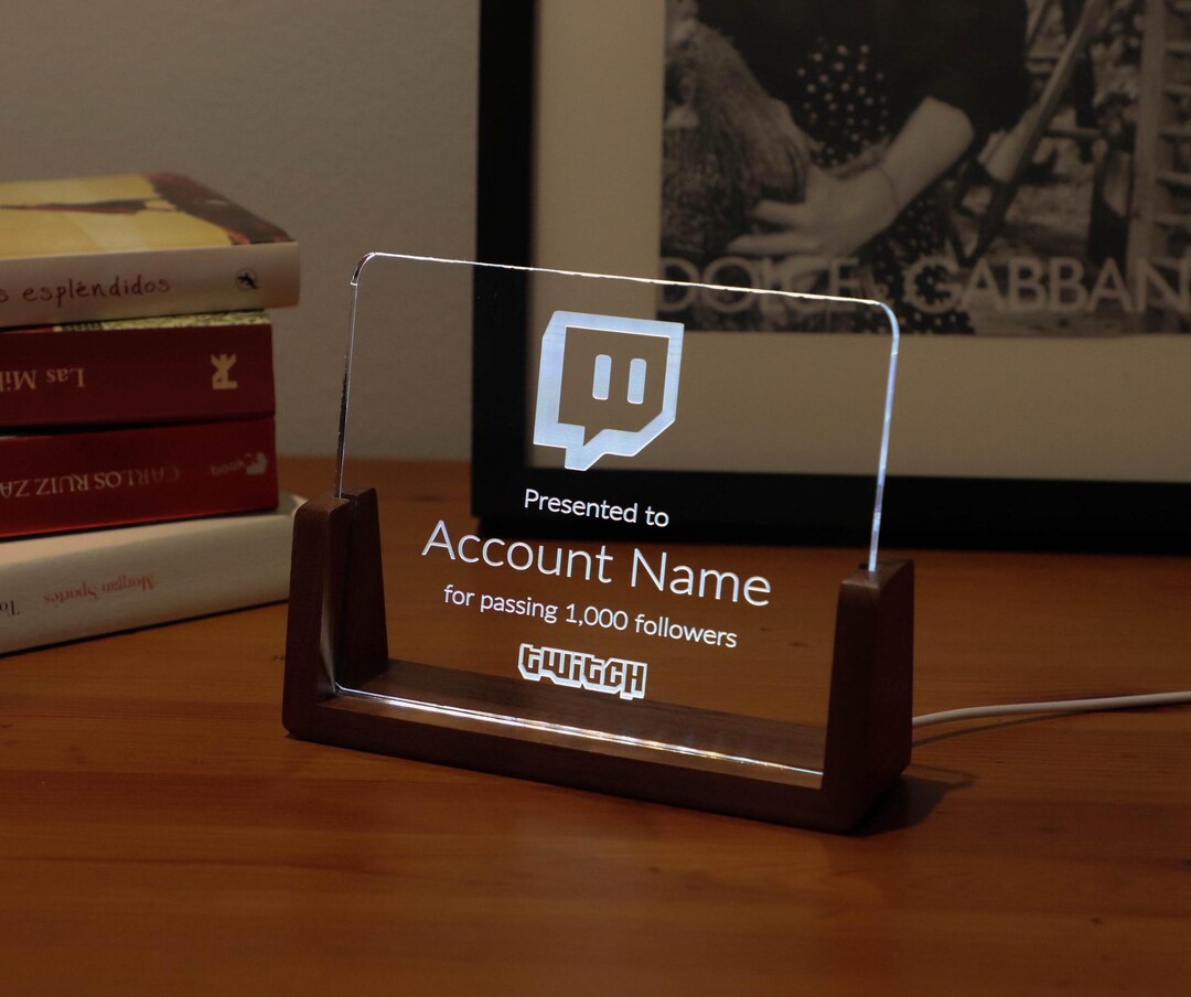 Twitch Streamer Desk Name Plate, Acrylic Nameplate, Desktop Sign Light ...