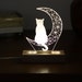 Cat on the Moon Led Night Light, 3D Illusion Table Lamp for Animal ...