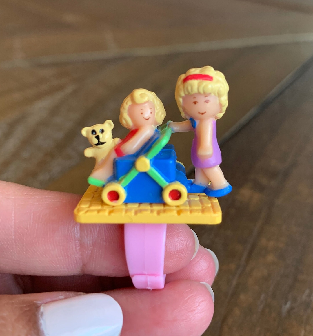 Polly Pocket Pram and Baby Ring - 1990 Bluebird Toys - 100% Complete ...