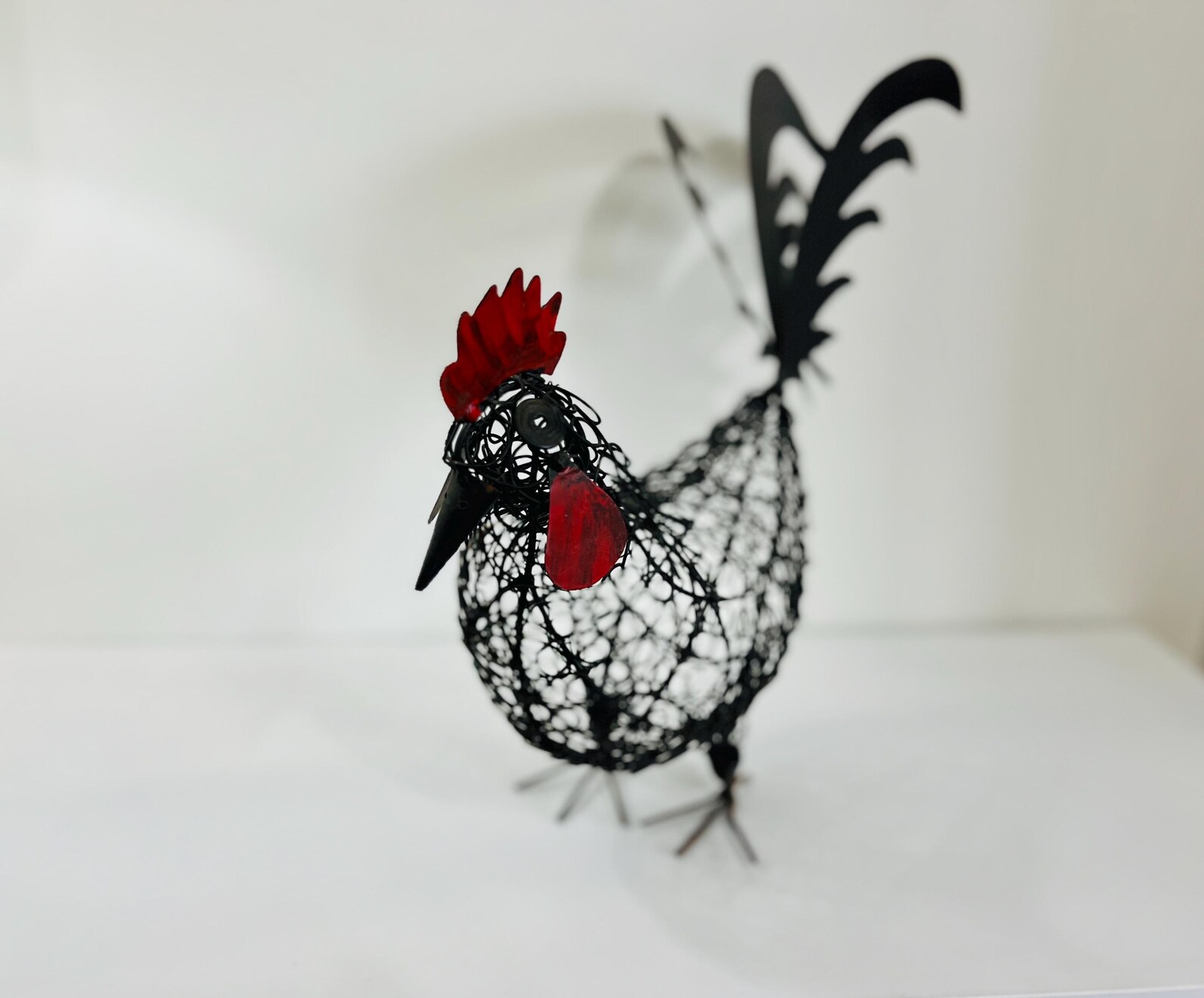 Hand Forged Metal Wire Rooster Art - Etsy