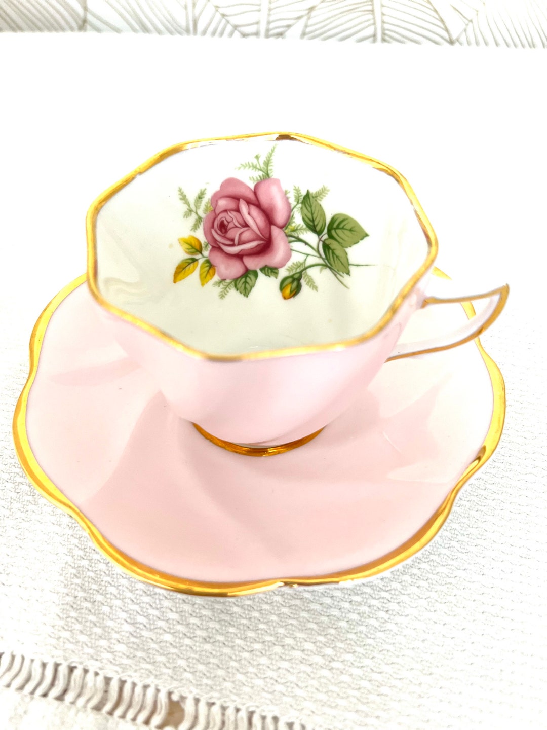 Beautiful Vintage CLARE Teacup Set, Vintage Pink Teacup Set With Pink ...