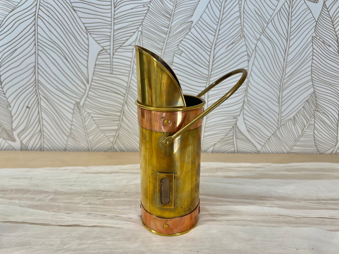 Vintage Cooper and Brasd Coal Ash Scuttle Bucket With Match Strike ...