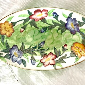 Vintage Floral Art Deco Maling Ware Dish, Maling Ware, Malingware - Etsy