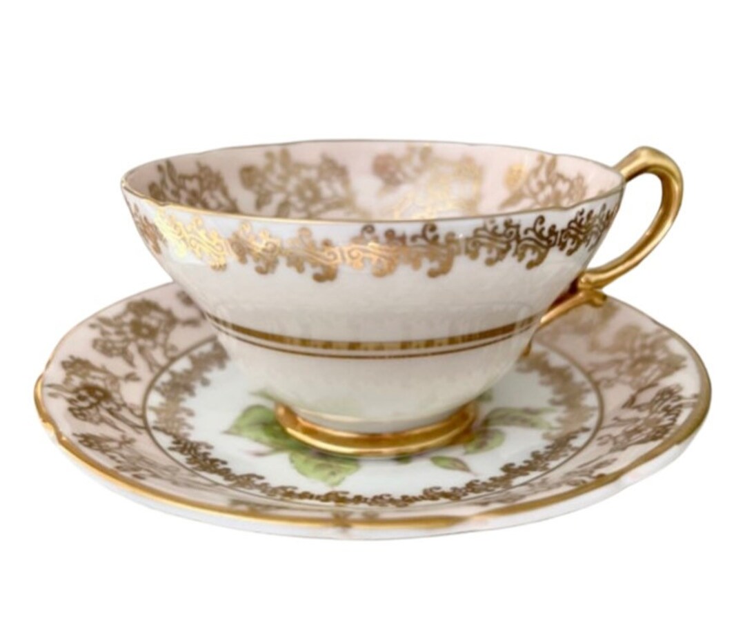 Stanley Pale Pink Large Lemon Yellow Cabbage Rose Teacup and Saucer ...