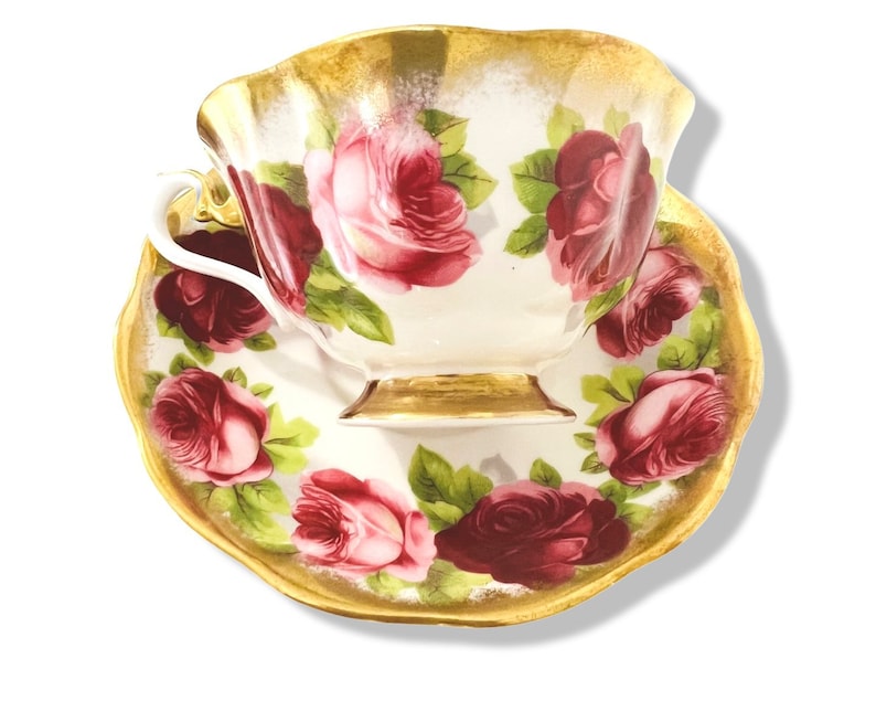 Royal Albert Pink and Red Roses treasure Chest Teacup and - Etsy