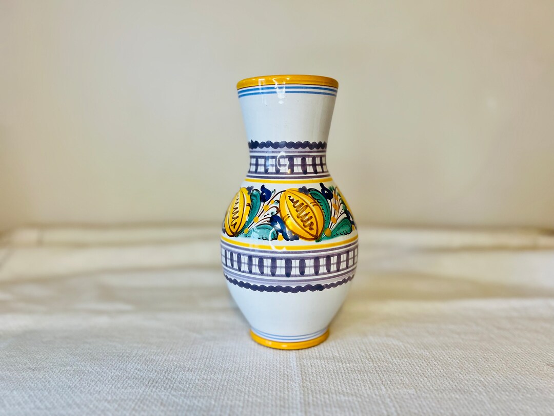Modra Slov Keramika Ceramic Hand Painted Pottery Czechoslovakian Vase ...