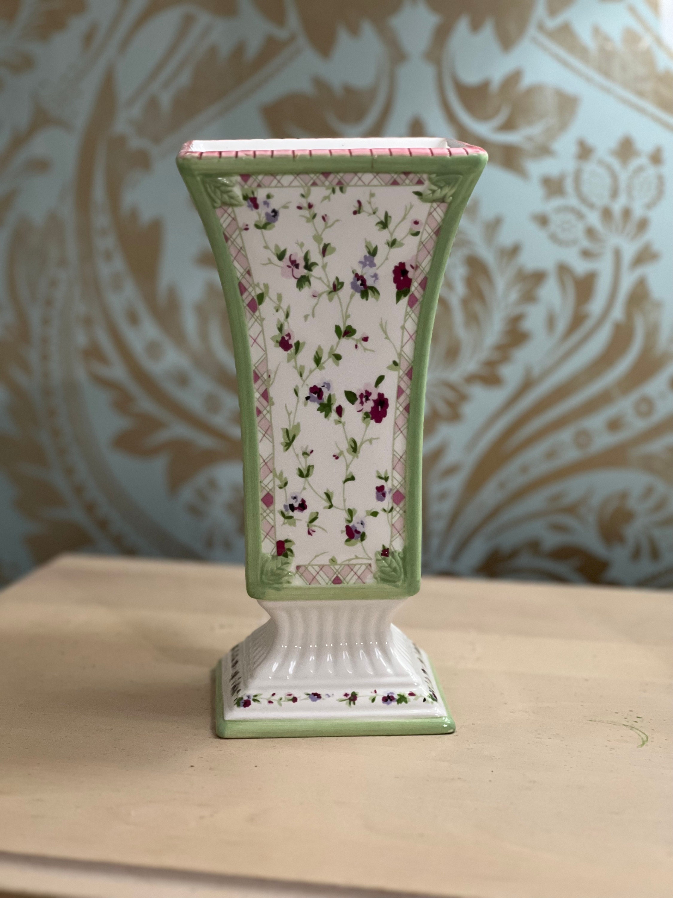 Laura Ashley Ceramic Pedestal Flower Vase, French Country, Laura Ashley ...