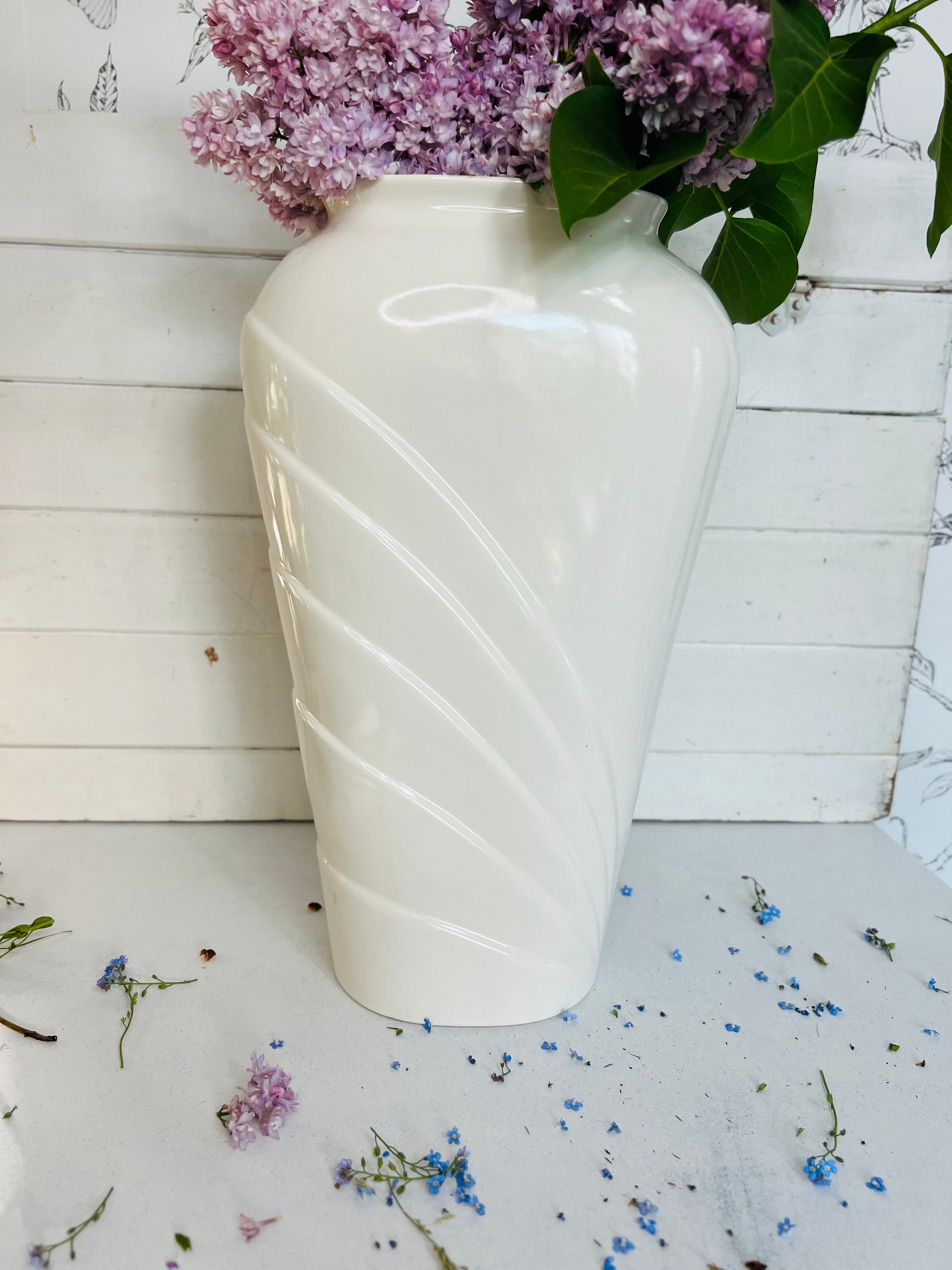 Art Deco Vase 80s Draped Waterfall Vase Hollywood Regency - Etsy