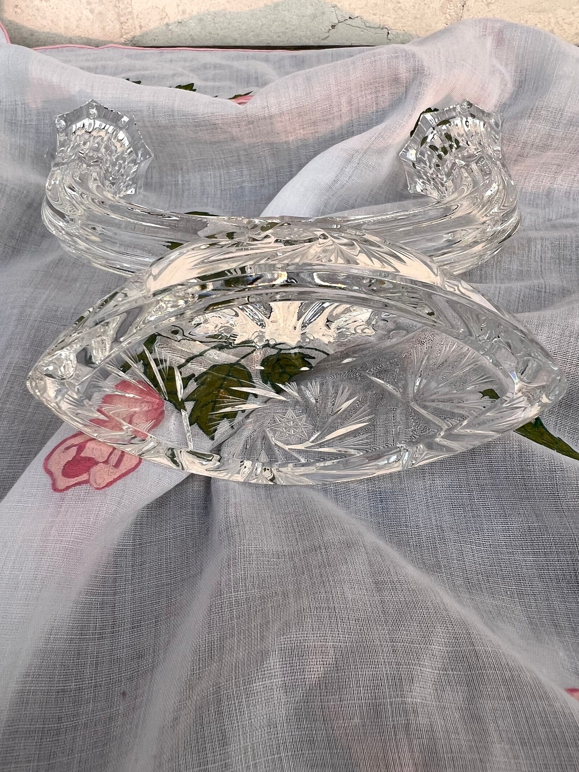 Crystal Glass Pinwheel Double Arm Candelabra Double Arm - Etsy