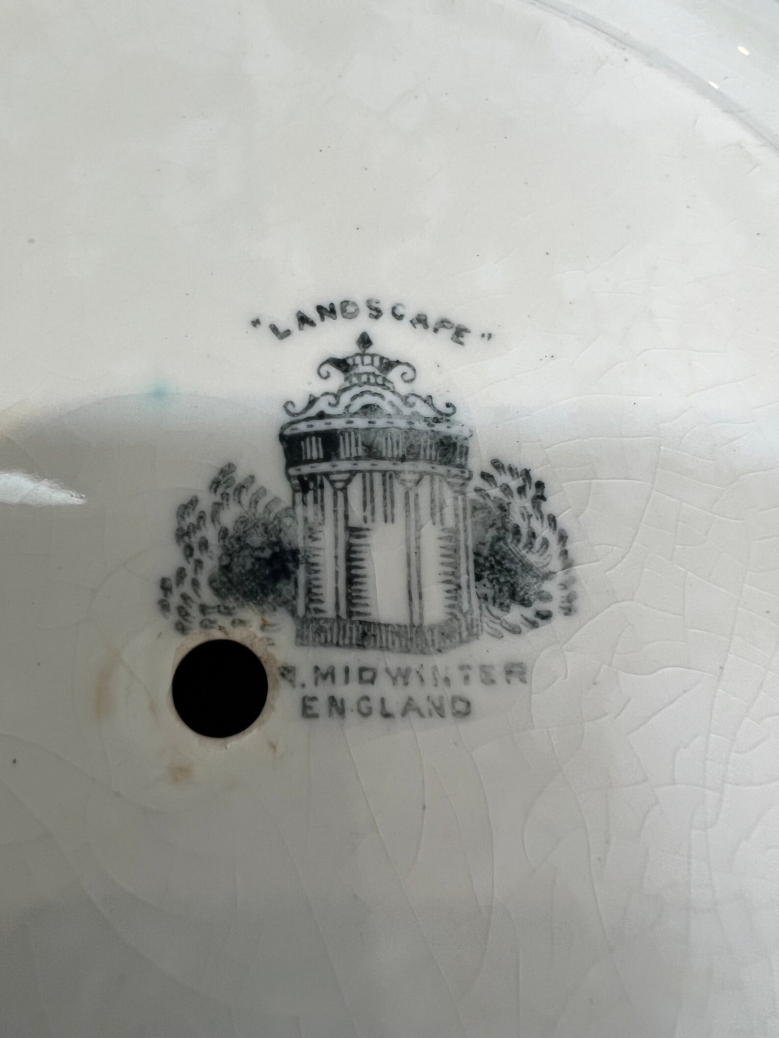 W.R. Midwinter Landscape Plate, Vintage English Transferware ...