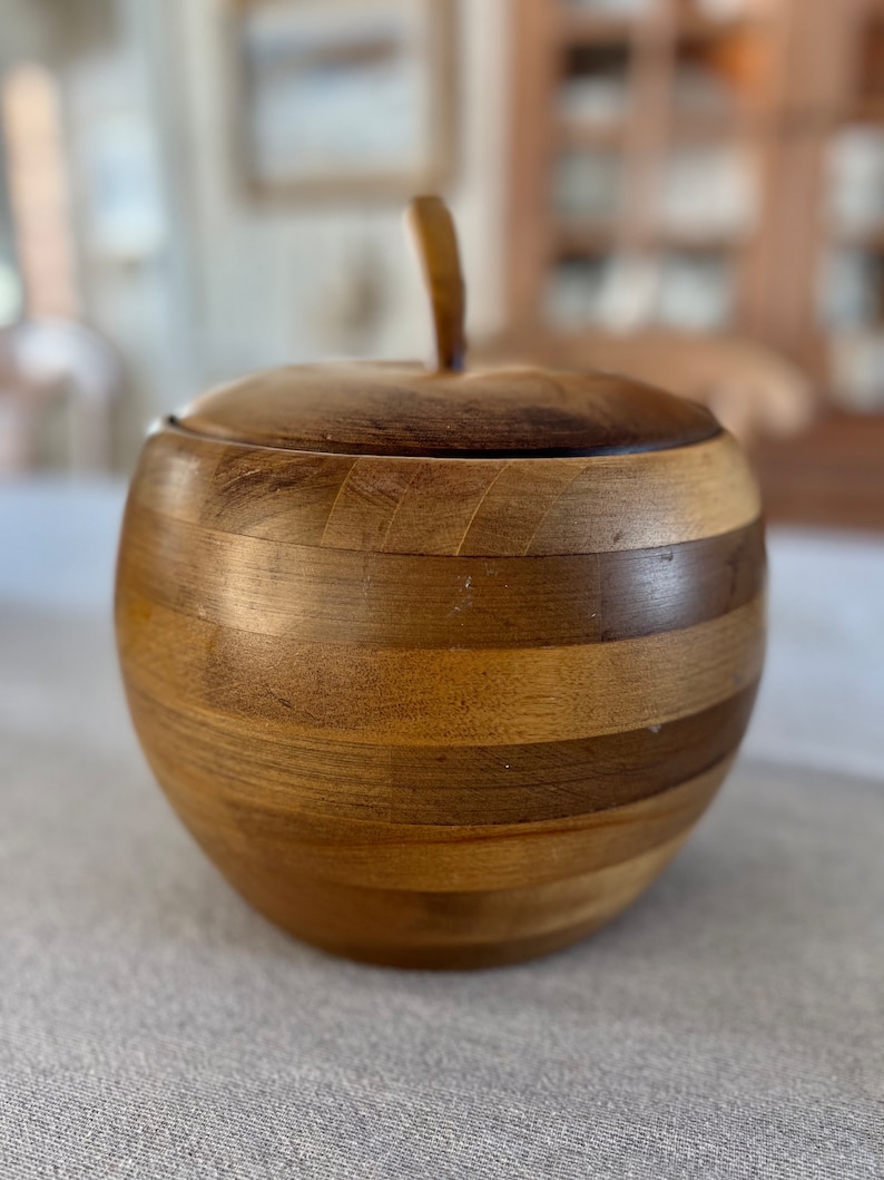Mid Century Modern Maple Wood Apple Ice Bucket, 1960s Baribocraft ...
