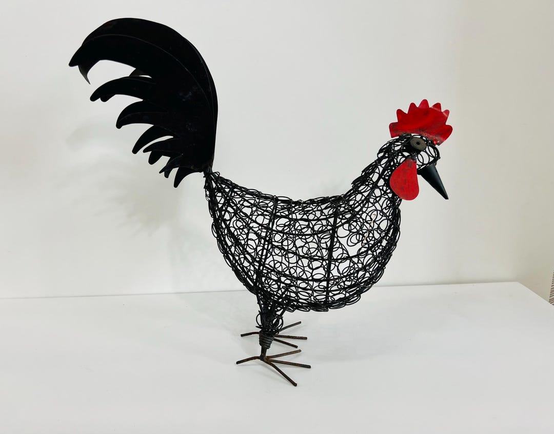 Hand Forged Metal Wire Rooster Art - Etsy